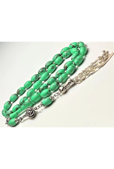 Iskeçe Tesbih Birinci Sınıf Malzemeden Yapılmış Orjinal Arizona Firuze