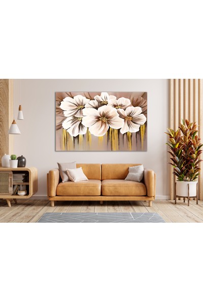 Bestablo Kabartma Görünümlü Çiçekler Kanvas Tablo Bestablo Kabartma Görünümlü Çiçekler Kanvas Tablo