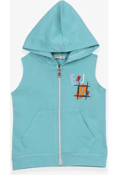 Breeze Erkek Çocuk Yelek Nakışlı Turkuaz (3-8 Yaş)
