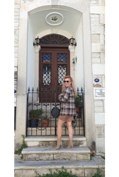 Butik Florya Ekose Blazer Ceket Butik Florya Ekose Blazer Ceket