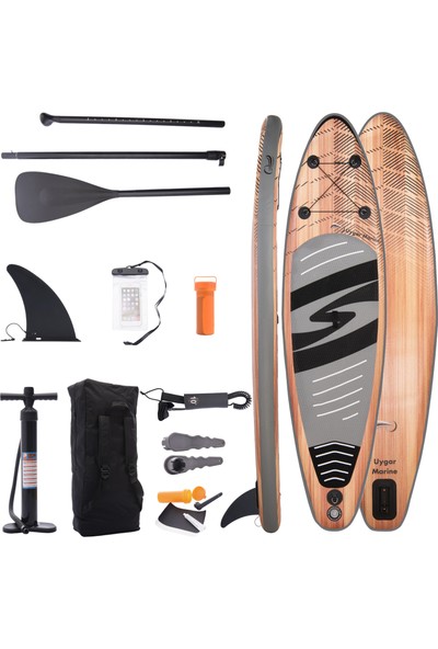 Uygar Marine İsup Stand-Up Paddle Board Çift Kat Pvc 305X80X15 Cm Gri & Kahverengi Uygar Marine İsup Stand-Up Paddle Board Çift Kat Pvc 305X80X15 Cm Gri & Kahverengi