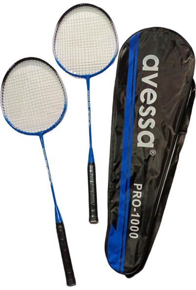 Avessa Badminton Raket Set Mavi Çantalı Pro 1000