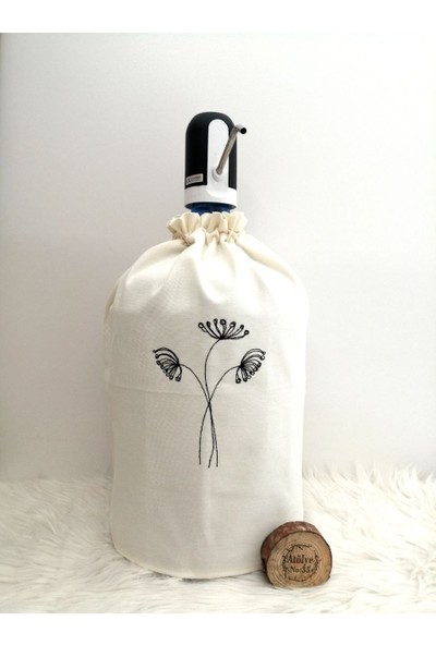 Atölye No 35 Tarhana Otu Nakışlı Damacana Kılıfı Krem