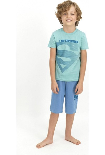 Superman Erkek Çocuk Kısa Kollu 2'li Kapri Takım Superman Erkek Çocuk Kısa Kollu 2'li Kapri Takım