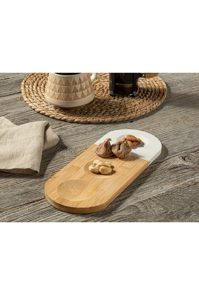 English Home Saturday Bambu Mermerli Çerezlık 30 x 12 cm