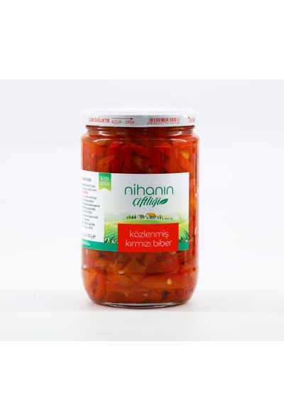 Nihanın Çiftliği Közlenmiş Kırmızı Kapya Biber 590 gr Nihanın Çiftliği Közlenmiş Kırmızı Kapya Biber 590 gr