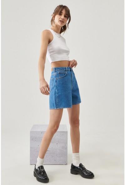 Lee Stella Regular Fit Rahat Kesim %100 Pamuk 5 Cep Jean Şort