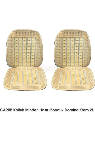 Carub Koltuk Minderi Hasır Boncuk Krem