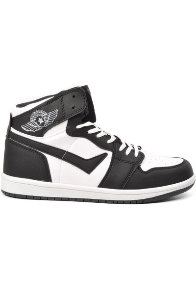 Lambırlent Beyaz-Siyah Erkek Bilek Boy Spor Ayakkabı