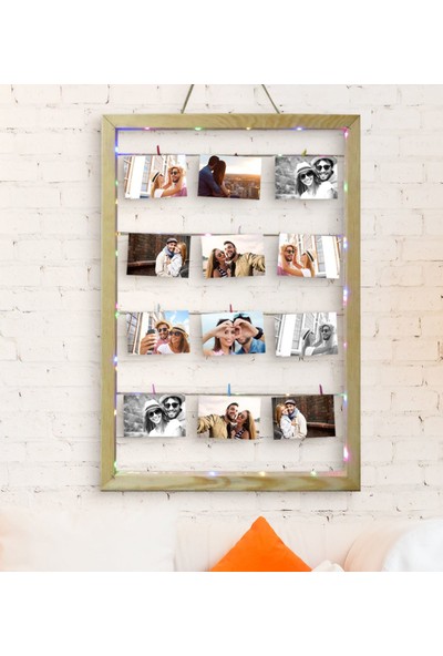 Kişiye Özel 12 Fotoğraflı LED Işıklı Fotoğraf Çerçevesi Kişiye Özel 12 Fotoğraflı LED Işıklı Fotoğraf Çerçevesi