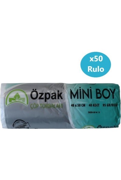 Özpak Mini Boy Çöp Torbası 40x50 cm Beyaz 10'lu x 50 Rulo Özpak Mini Boy Çöp Torbası 40x50 cm Beyaz 10'lu x 50 Rulo