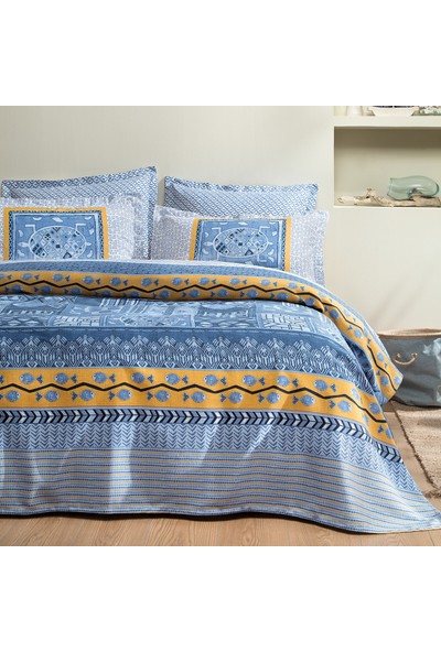 Yataş Bedding Lenita Çift Kişilikpike Takımı - Indigo Yataş Bedding Lenita Çift Kişilikpike Takımı - Indigo