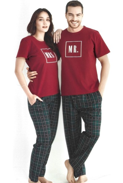 Pijamoni Kadın Sevgili Pijama Takımı - Bordo Pijamoni Kadın Sevgili Pijama Takımı - Bordo