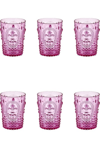 River World 6'lı Kısa Bardak Pembe Akrilik River World 6'lı Kısa Bardak Pembe Akrilik
