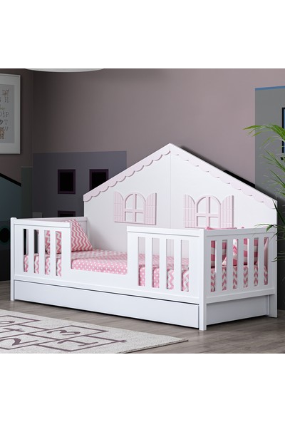 Setay Montessori Yatak Erdek Yavrulu Montessori Karyola - Pembe