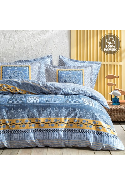 Yataş Bedding Lenita Ranforce Tek Kişilik Nevresim Takımı - Indigo Yataş Bedding Lenita Ranforce Tek Kişilik Nevresim Takımı - Indigo