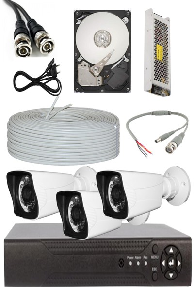 Elitcam 3 Kameralı Full Pro Set Sistemi