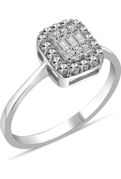 Diamine Pırlanta Baget Yüzük 0,07 Karat