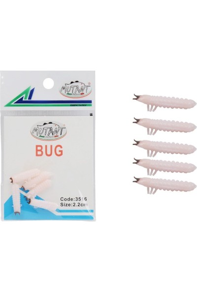 Mutant 3516 Bug Aromalı Kurt 2.2cm Fly Silikon Suni Yem 5'li Paket Mutant 3516 Bug Aromalı Kurt 2.2cm Fly Silikon Suni Yem 5'li Paket