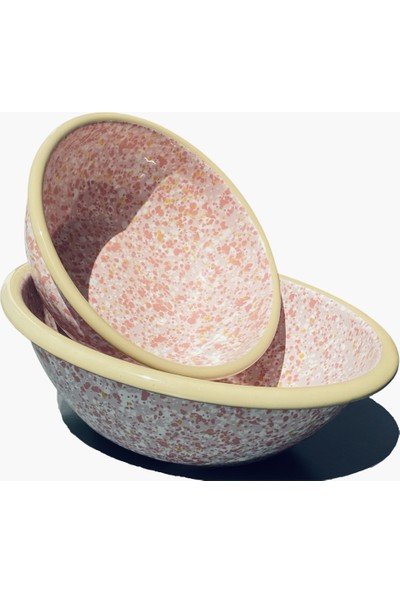 Bidoluraf Emaye Sarı Kordonlu Kase 2'li Set