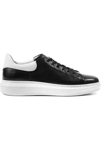 River World Erkek Model Ayakkabısı Beyaz Konç Deri - Siyah Deri Spor Sneaker Str River World Erkek Model Ayakkabısı Beyaz Konç Deri - Siyah Deri Spor Sneaker Str