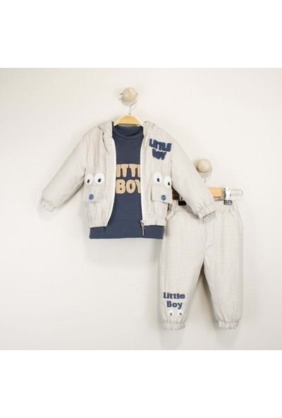 Nono Baby Erkek Bebek 3lü Takım Göz Baskılı - Nono Baby - Bebek Alt & Üst Takım - Bej - 6-9 Ay Nono Baby Erkek Bebek 3lü Takım Göz Baskılı - Nono Baby - Bebek Alt & Üst Takım - Bej - 6-9 Ay