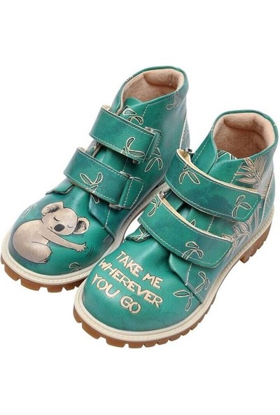 Dogo Çocuk Vegan Deri Turkuaz Günlük Bot - Koala Tasarım Tasarım Baskılı Vegan Dogo Çocuk Vegan Deri Turkuaz Günlük Bot - Koala Tasarım Tasarım Baskılı Vegan