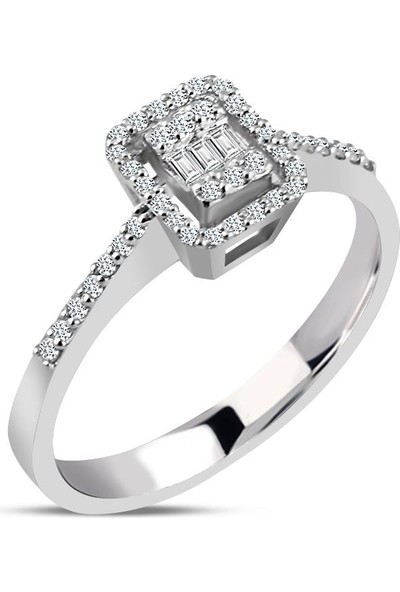 Diamine Pırlanta Baget Yüzük 0,16 Karat