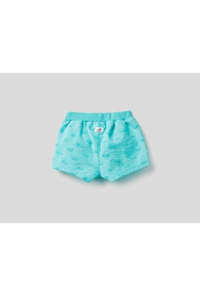 Benetton Kabartma Balık Desenli Slub Şort