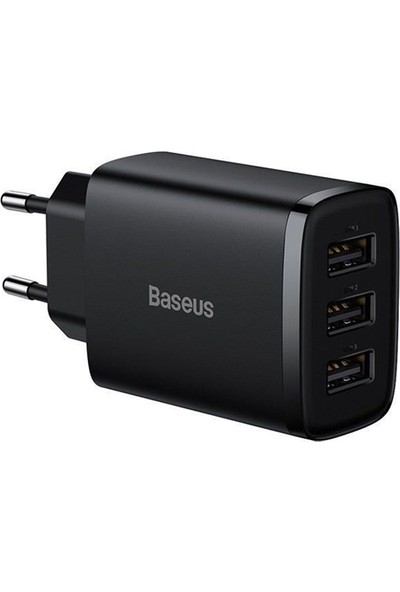 Baseus Kompakt 3 USB Portlu 17W Hızlı Şarj Başlığı Adaptörü CCXJ020101 Baseus Kompakt 3 USB Portlu 17W Hızlı Şarj Başlığı Adaptörü CCXJ020101