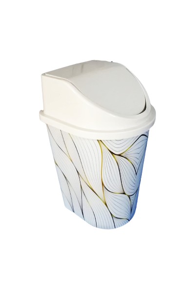 Almital Tezgah Üstü Çöp Kovası Beyaz Gold 5 Lt