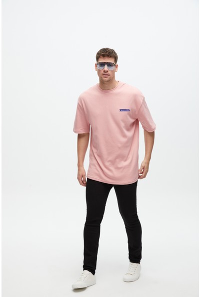 Zomers Erkek %100 Pamuk Yuvarlak Yaka Ekstra Oversize Tshirt
