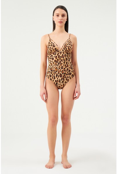 Rapapa Eros 1234 Kaplı Üçgen Mayo Leopar