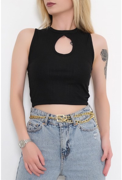 İlkecim Butik Ön Dekolteli Bluz Siyah - 9857.631.