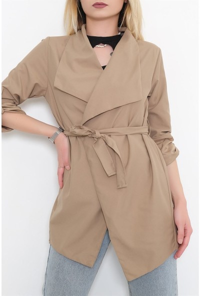 İlkecim Butik Kemerli Kısa Kimono Vizon - 9854.180. İlkecim Butik Kemerli Kısa Kimono Vizon - 9854.180.