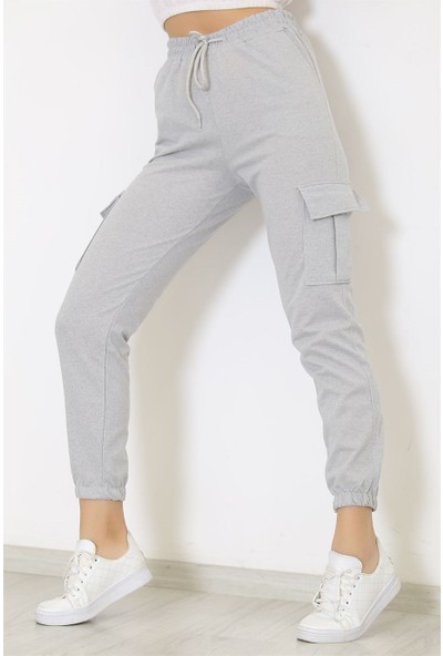 İlkecim Butik Kargo Cepli Eşofman Altı Gri - 9238.1250.