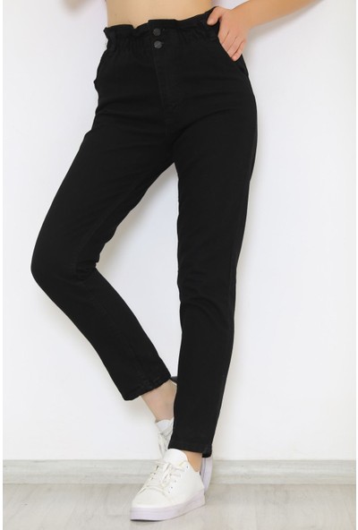 Modaess Beli Lastikli Kot Pantolon Siyah - 9787.1606.