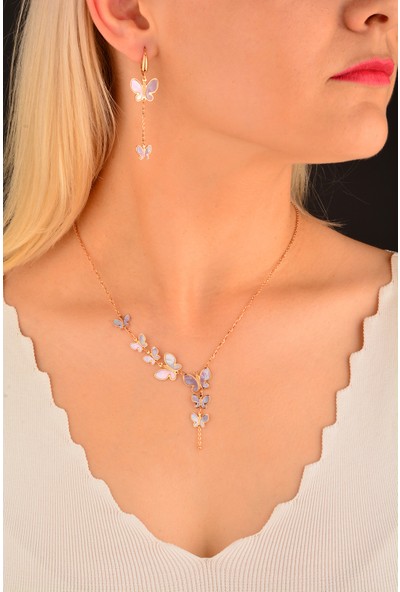 Cebeci 14 Ayar Mor Kelebek Set Takımı Cebeci 14 Ayar Mor Kelebek Set Takımı