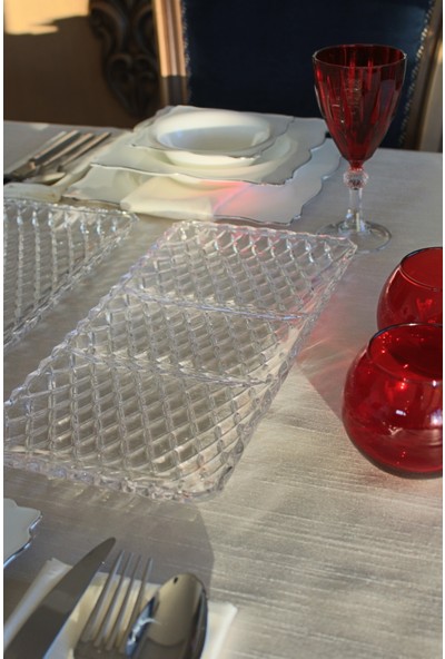 My1 Company Kesme Cam Dikdörtgen Servis Tabağı, Sunumluk