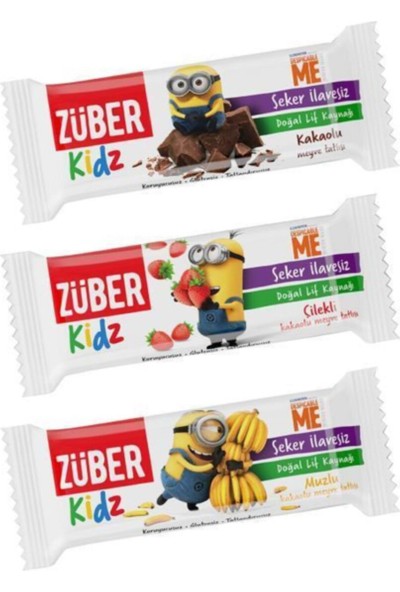 Züber Kidz 3'lü Set 30 gr x 3 (Çilek-Kakao-Muz)