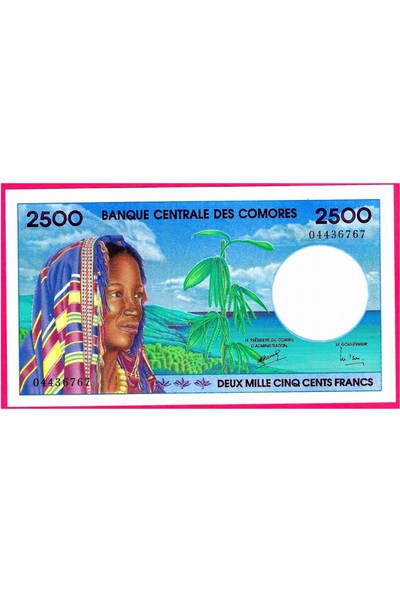 TK Comores 2500 Francs 1997 Unc Çil(Tk 8477)