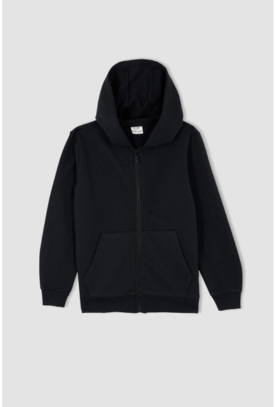 DeFacto Erkek Çocuk Regular Fit Kapüşonlu Kalın Sweatshirt Kumaşı Hırka X7459A622WN DeFacto Erkek Çocuk Regular Fit Kapüşonlu Kalın Sweatshirt Kumaşı Hırka X7459A622WN