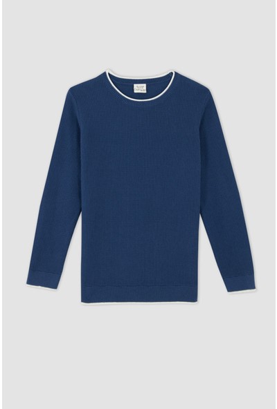 DeFacto Erkek Çocuk Regular Fit Bisiklet Yaka Triko Kazak Y2567A622AU