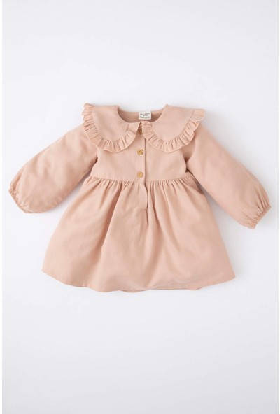 DeFacto Kız Bebek Regular Fit Büyük Yaka Uzun Kollu Twill Elbise Y5861A222AU DeFacto Kız Bebek Regular Fit Büyük Yaka Uzun Kollu Twill Elbise Y5861A222AU