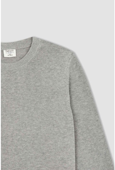 DeFacto Erkek Çocuk Slim Fit Bisiklet Yaka Triko Kazak X6085A622AU