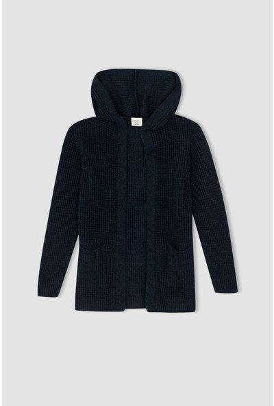 DeFacto Erkek Çocuk Okula Dönüş Kapüşonlu Triko Hırka K8834A622AU