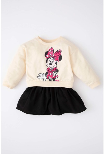 DeFacto Kız Bebek Disney Mickey & Minnie Lisanslı Regular Fit Bisiklet Yaka Uzun Kollu Elbise Y5732A222AU DeFacto Kız Bebek Disney Mickey & Minnie Lisanslı Regular Fit Bisiklet Yaka Uzun Kollu Elbise Y5732A222AU
