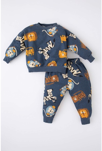 DeFacto Erkek Bebek Regular Fit Hayvan Desenli Bisiklet Yaka İçi Yumuşak Tüylü Sweatshirt Eşofman Alt Takım Y6058A222AU DeFacto Erkek Bebek Regular Fit Hayvan Desenli Bisiklet Yaka İçi Yumuşak Tüylü Sweatshirt Eşofman Alt Takım Y6058A222AU