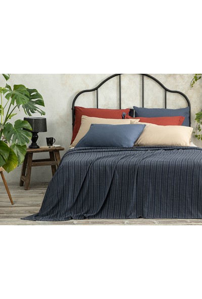 English Home Chain Rope Jakarlı Tek Kişilik Pike 150X220 cm Indigo English Home Chain Rope Jakarlı Tek Kişilik Pike 150X220 cm Indigo