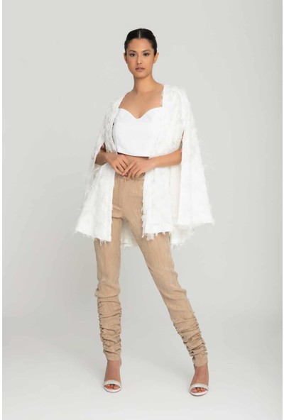 You Vess Özel Tasarım Çizgili Bol Paça Kadın Pantolon SWANKY11